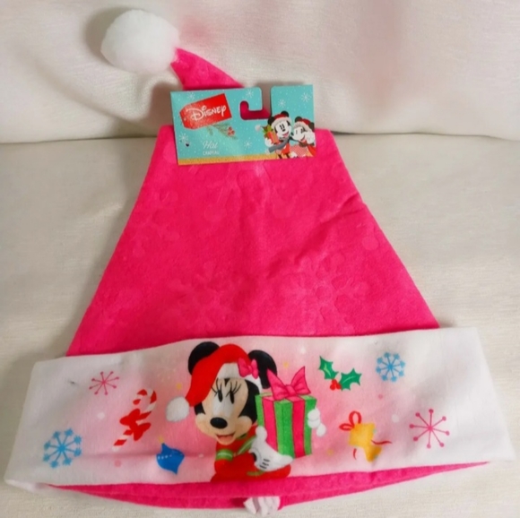 Disney | Accessories | New Disney Minnie Mouse Christmasfelt Santa ...